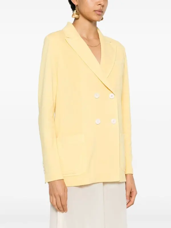 CIRCOLO 1901 Double-breasted Textured Blazer - Yellow