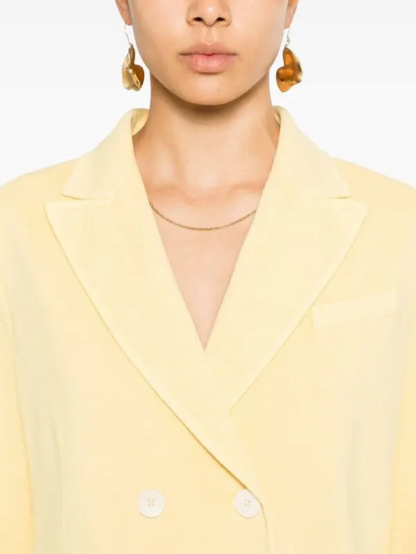 CIRCOLO 1901 Double-breasted Textured Blazer - Yellow
