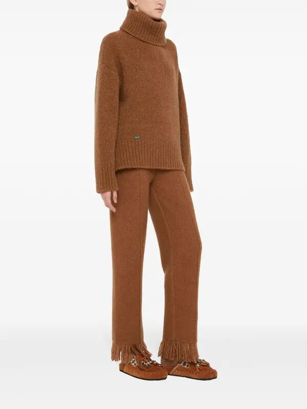 Alanui Ribbed High-neck Jumper - Brown