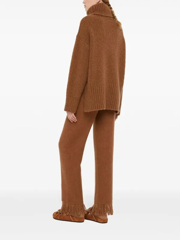 Alanui Ribbed High-neck Jumper - Brown