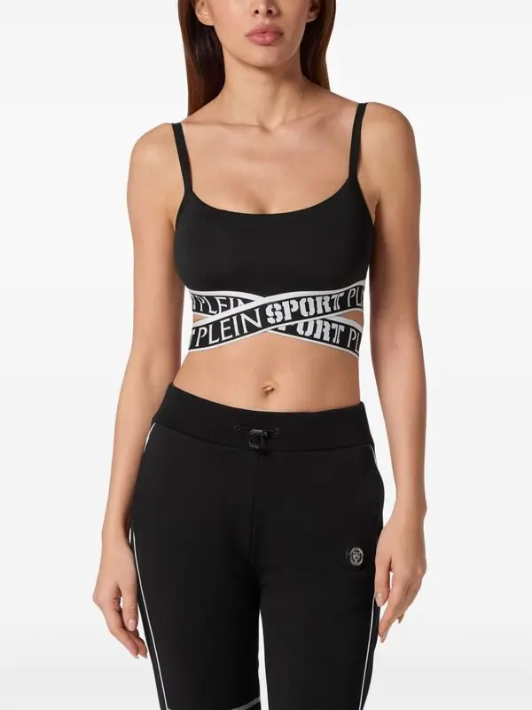 PLEIN SPORT Logo-underband Crop Top