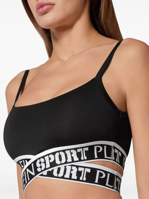 PLEIN SPORT Logo-underband Crop Top