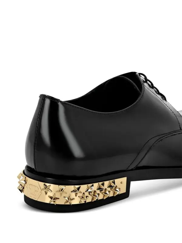 Philipp Plein Star Studded Leather Derby Shoes