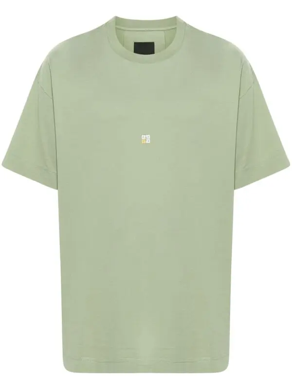 Givenchy 4g-embroidered Cotton T-shirt - Green