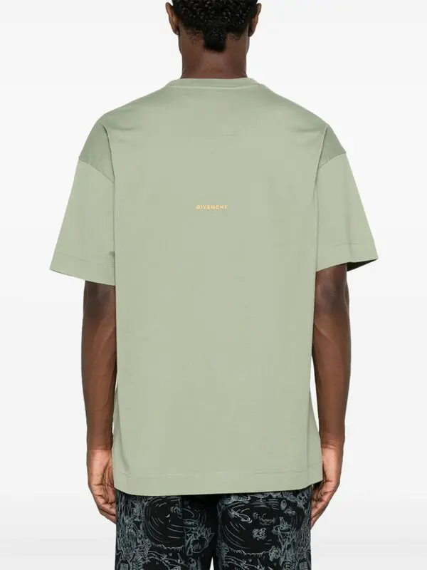 Givenchy 4g-embroidered Cotton T-shirt - Green