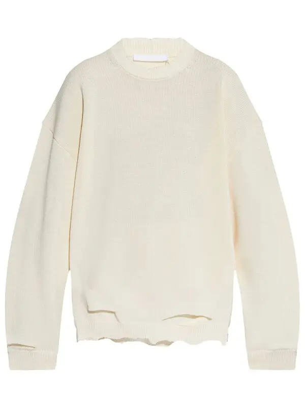 Helmut Lang Distressed Sweater - White