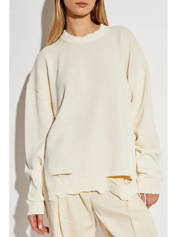 Helmut Lang Distressed Sweater - White