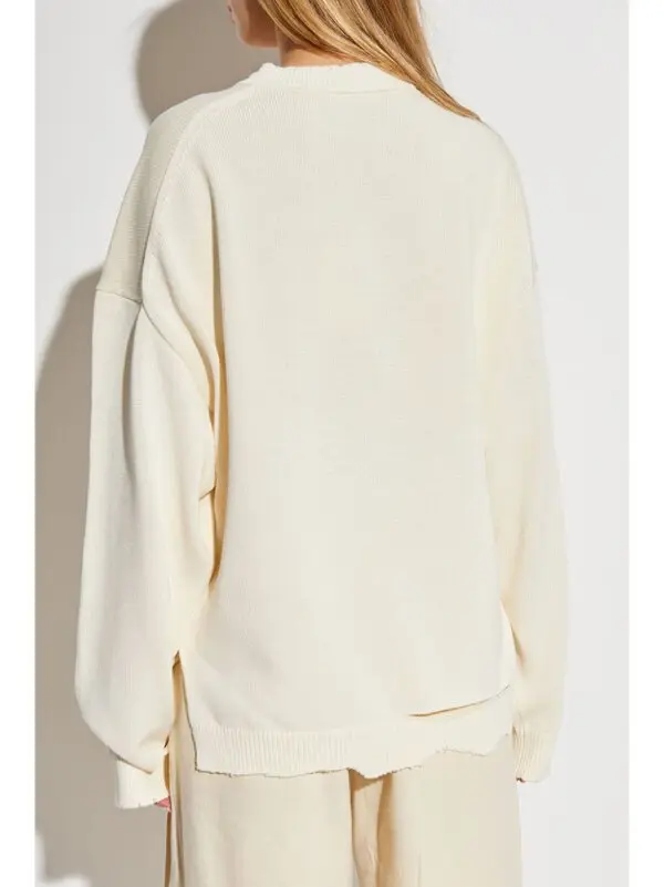 Helmut Lang Distressed Sweater - White