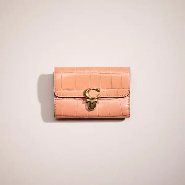 COACH® Restored Studio Medium Wallet - Brass/light Coral