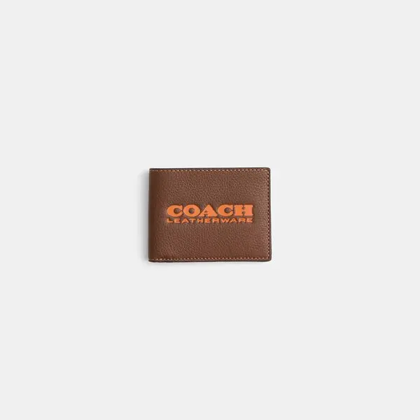 COACH Restored Slim Billfold Wallet - Dark Saddle/canyon