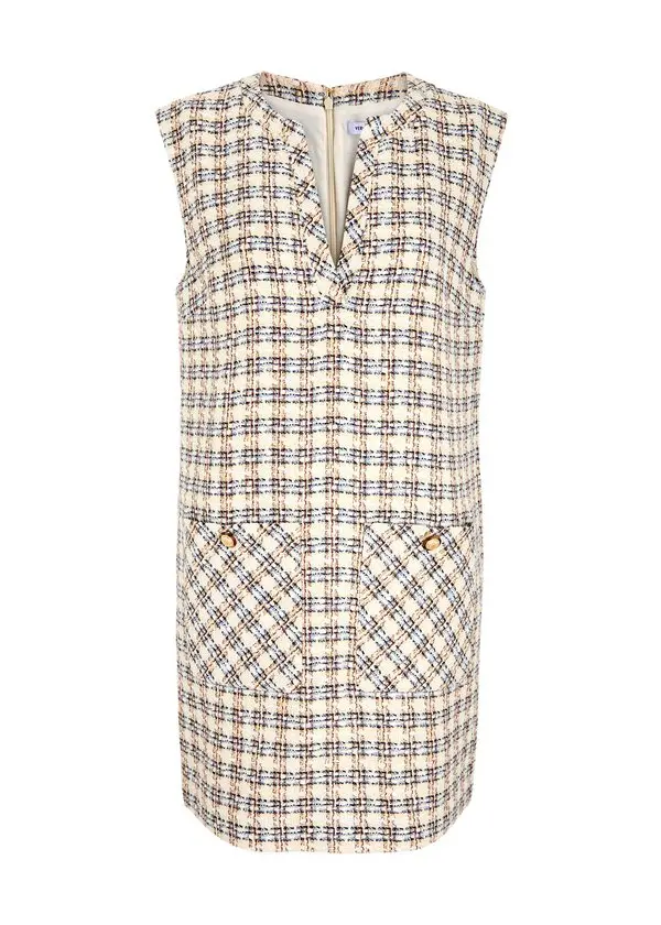 Veronica Beard Nomi Checked Tweed Mini Dress