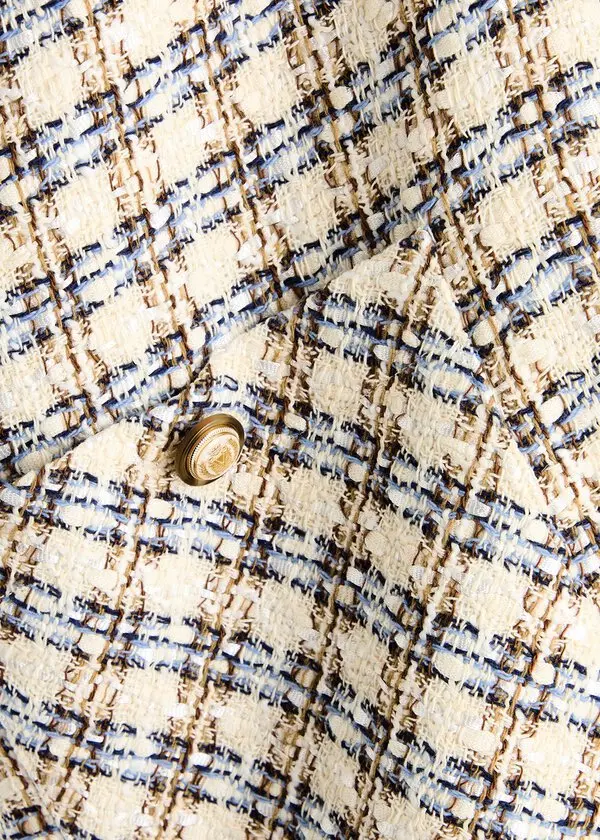 Veronica Beard Nomi Checked Tweed Mini Dress