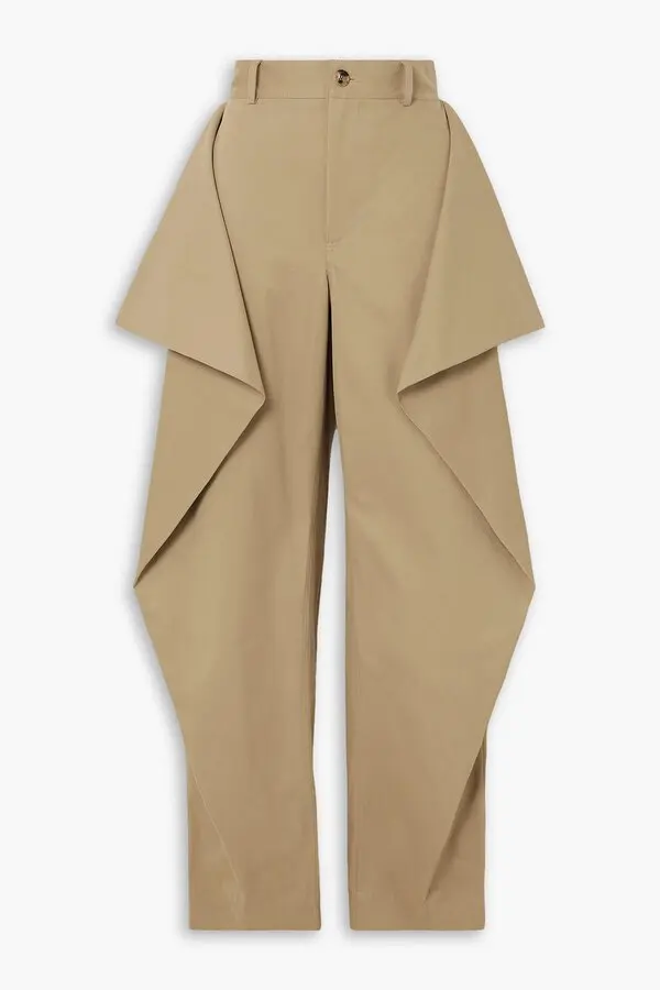 JW Anderson Kite Draped Cotton-blend Twill Tapered Pants