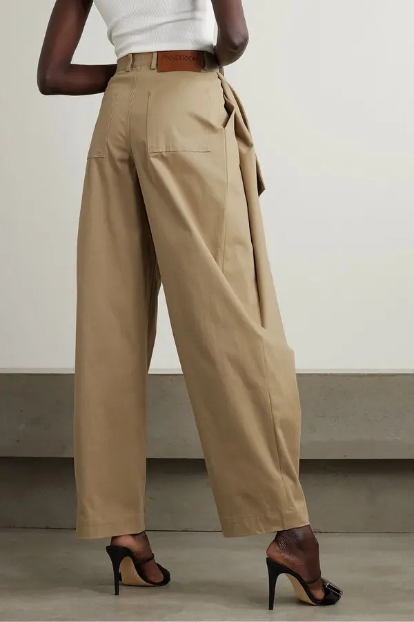 JW Anderson Kite Draped Cotton-blend Twill Tapered Pants