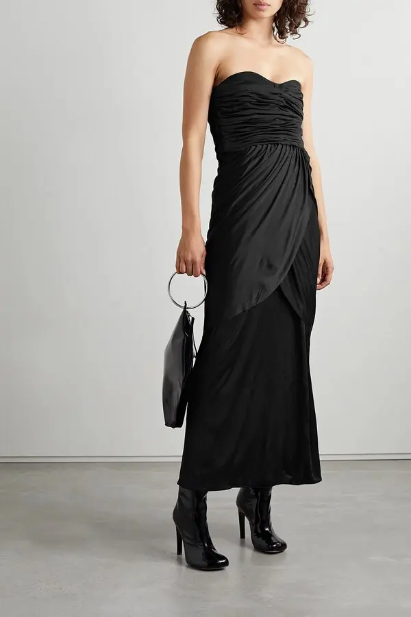 Proenza Schouler Strapless Ruched Maxi Dress