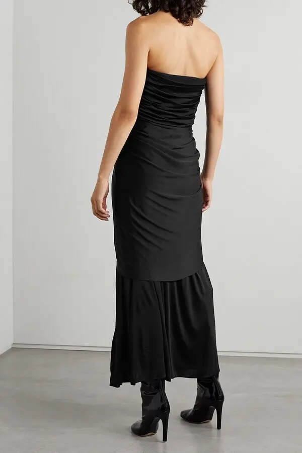 Proenza Schouler Strapless Ruched Maxi Dress