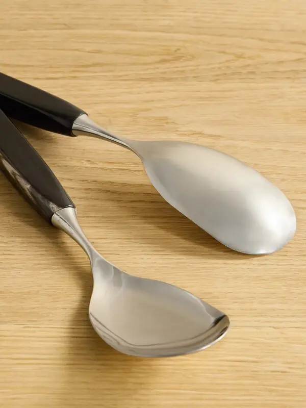 Brunello Cucinelli Set Of Two Silver And Horn Serving Spoons