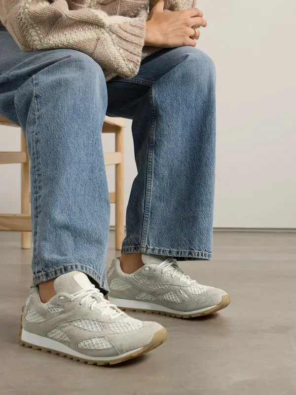 Bottega Veneta Orbit Suede Sneakers - Neutrals