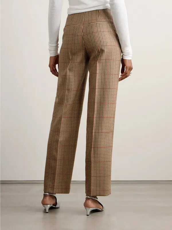 Dries Van Noten Checked Wool Straight-leg Pants