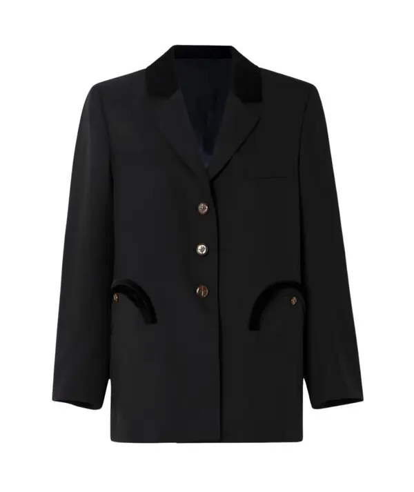 BLAZÉ MILANO Silent Velvet-trimmed Wool Blazer