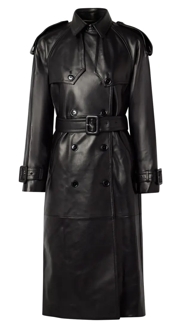 SALON 1884 Filippa Double-breasted Leather Trench Coat