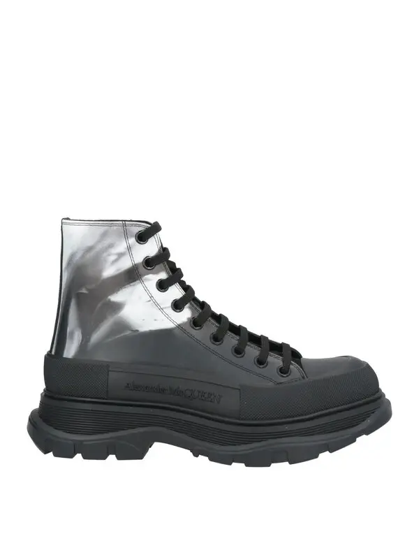 Alexander McQueen Ankle Boots In Calfskin Leather - Black