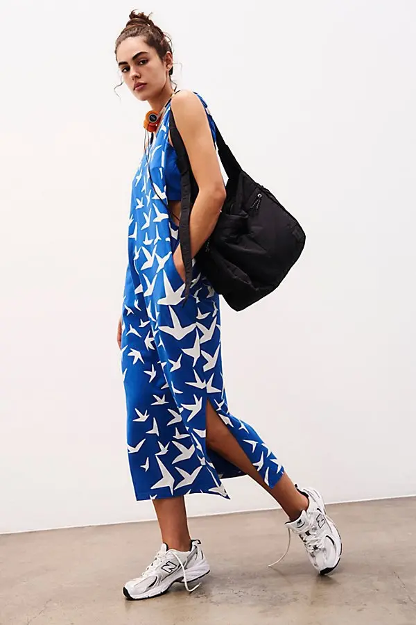 Free People Hot Shot Twist Back Printed Maxi In Flying High Blue Combo -  67% Off | Editorialist