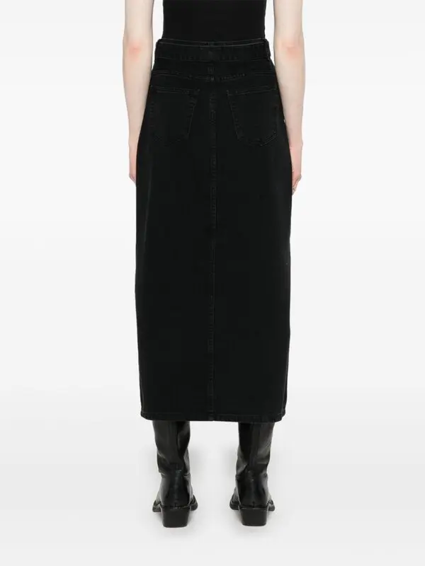 TWINSET Belted Denim Midi Skirt
