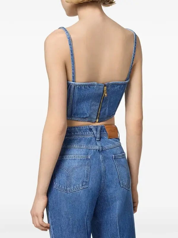 Versace Medusa '95 Denim Corset Top