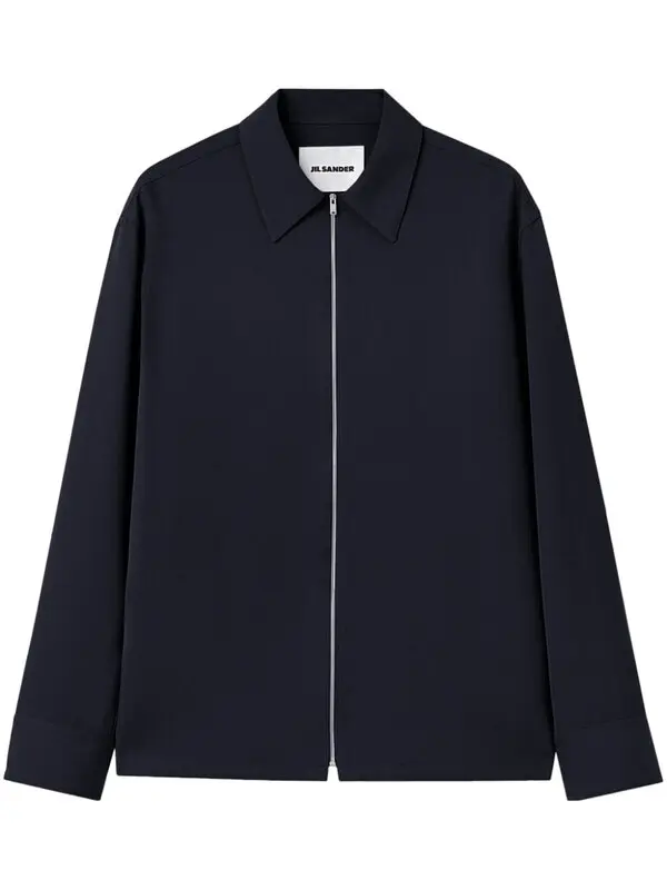 JIL SANDER Zip-up Wool Overshirt