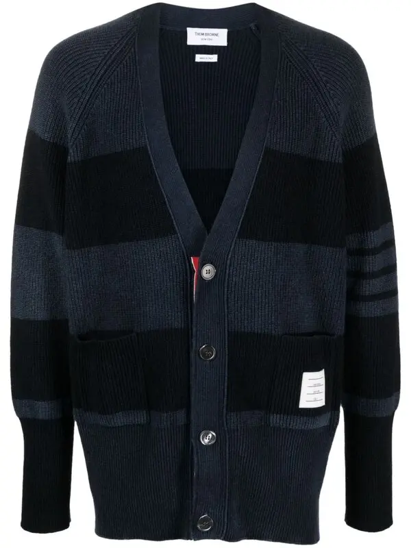 Thom Browne 4-bar Striped Cashmere Cardigan