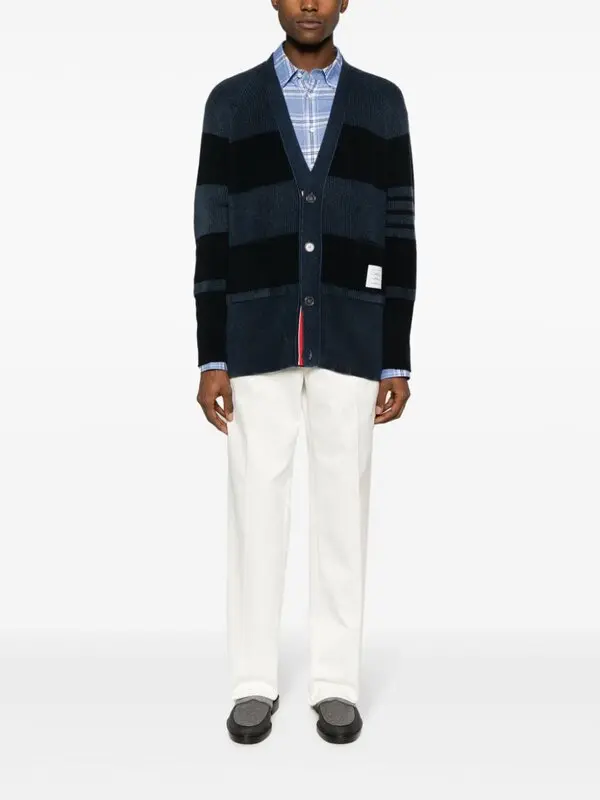 Thom Browne 4-bar Striped Cashmere Cardigan