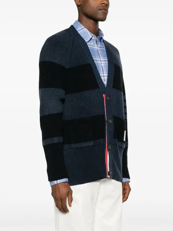 Thom Browne 4-bar Striped Cashmere Cardigan