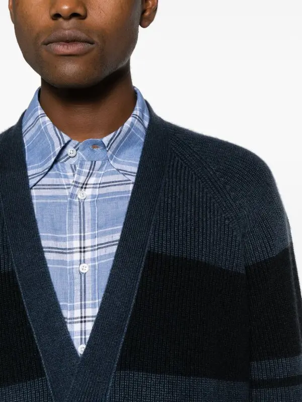 Thom Browne 4-bar Striped Cashmere Cardigan