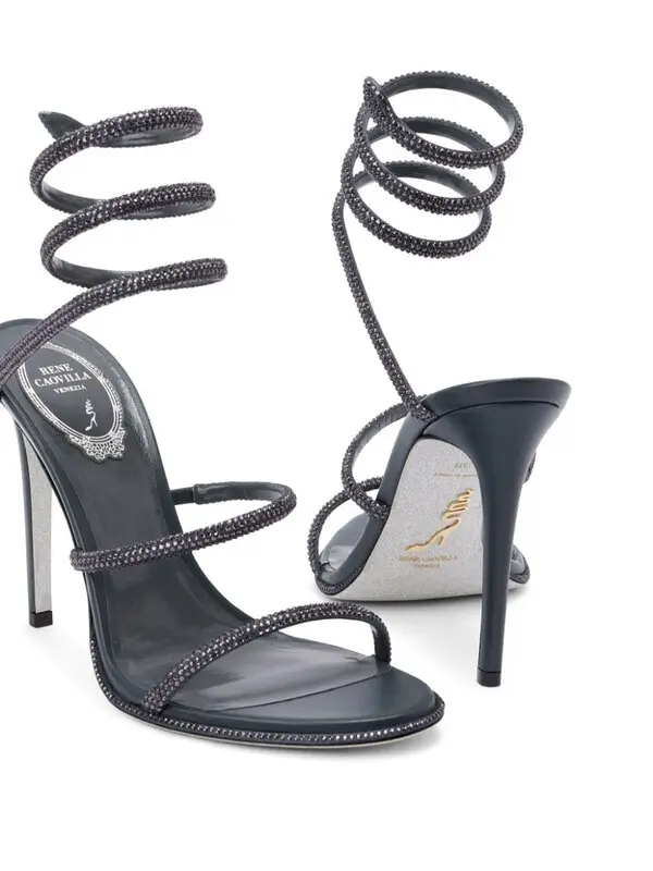 Rene Caovilla 105mm Cleo Sandals - Grey