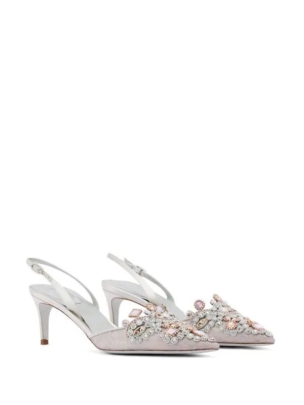 Rene Caovilla 50mm Veneziana Slingback Pumps - Grey