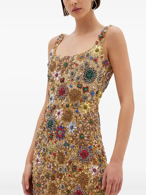 rachel gilbert kori sequined crystal midi dress Rachel Gilbert Sequinned Kori Dress in White