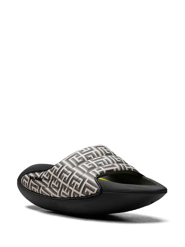 Balmain Monogram Print Padded Slides