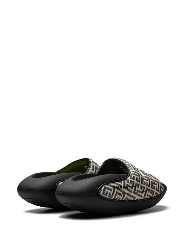 Balmain Monogram Print Padded Slides
