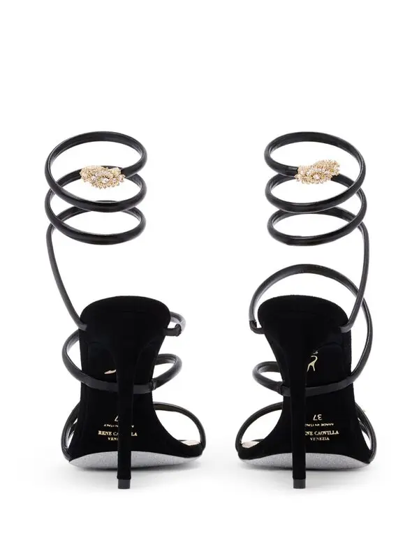 Rene Caovilla 105mm Serpent Leather Sandals