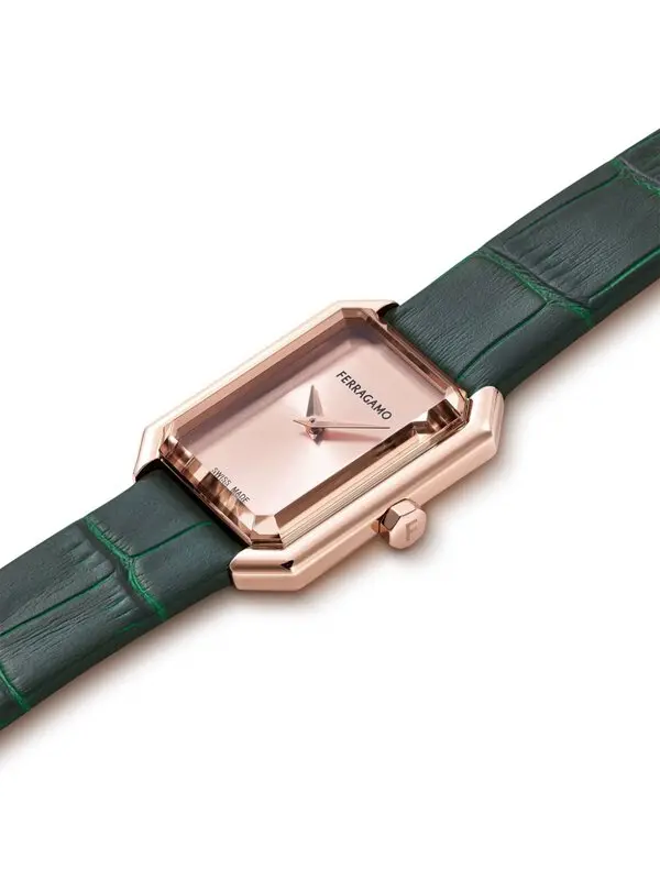 FERRAGAMO Crystal Tank 33.5mm Watch - Pink