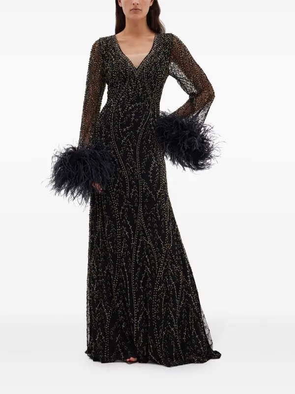 Rachel Gilbert Nowa Embellished Gown In Black - 39% Off