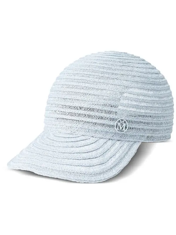 MAISON MICHEL Tiger Straw Baseball Cap - Blue