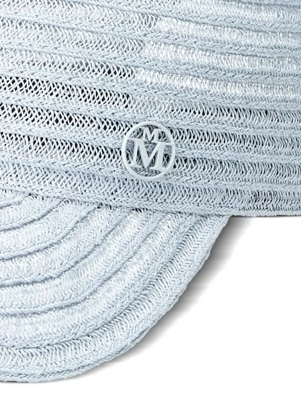 MAISON MICHEL Tiger Straw Baseball Cap - Blue