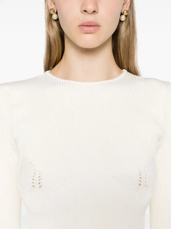 Magda Butrym Long-sleeve Ribbed Jumper - Neutrals
