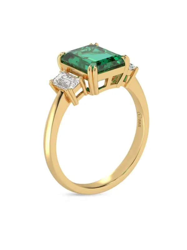 VEYNOU 14kt Recycled Yellow Eden Emerald And Diamond Ring