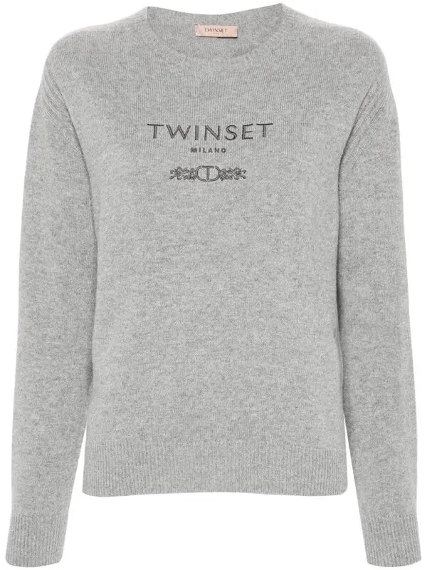 TWINSET Logo-embroidered Knitted Jumper