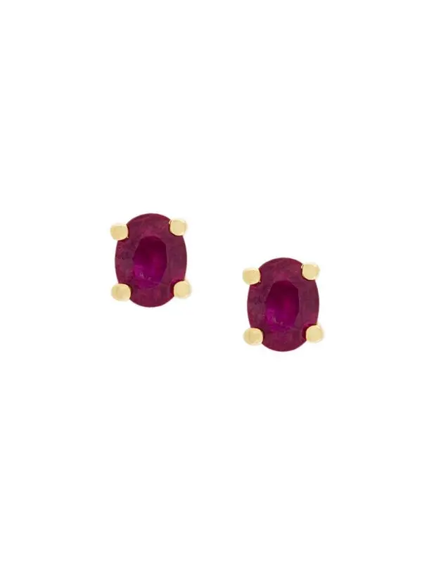 WOUTERS & HENDRIX 18kt Yellow Ruby Stud Earrings - Gold