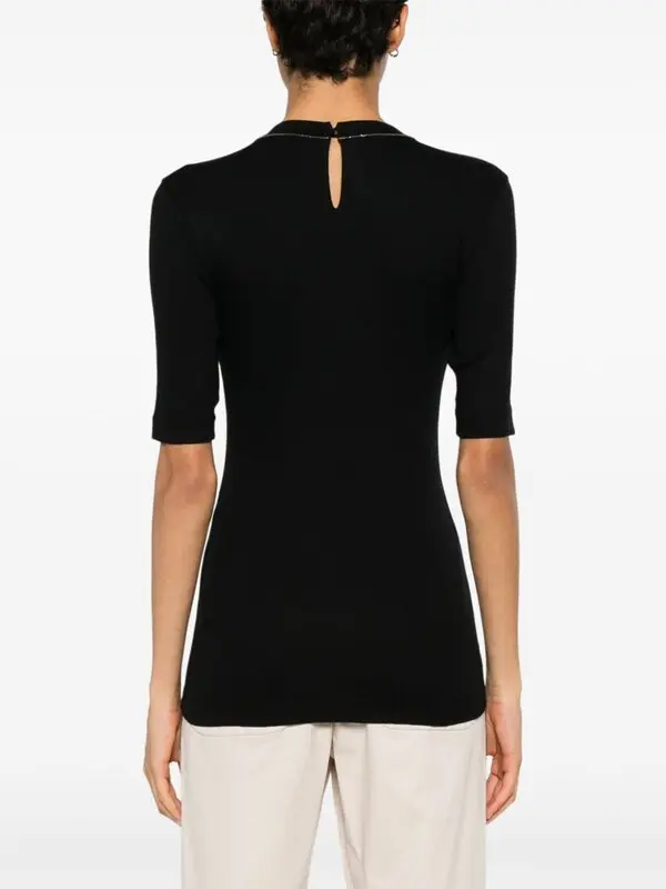 Brunello Cucinelli Monili-chain Cotton Jumper - Black