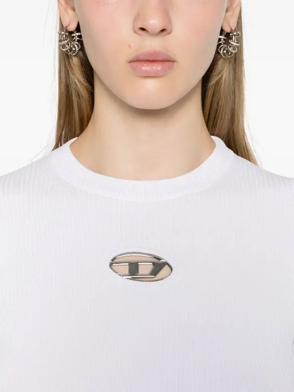 DIESEL® Oval D-plaque Fine-ribbed Top - White
